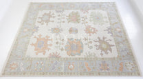 Nellie Rug – Hand-Knotted Oushak in Pastel Peach, Lavender, and Sage ...