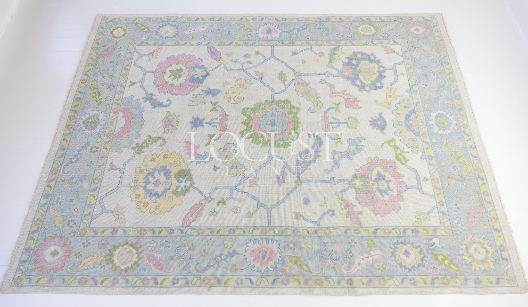 Riley Jane Rug – Hand-Knotted Pastel Oushak in Soft Blue, Blush, and ...