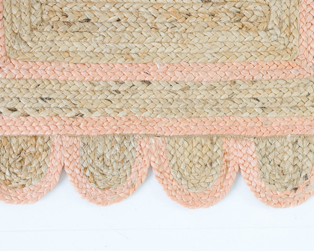 Peach Scalloped Jute Mini Rug (ready to ship) – Locust Lane Rugs