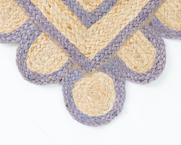 Lilac Scalloped Edge Jute Rug | Handwoven Natural Fiber Rug | Locust ...