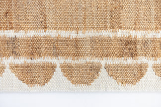 White Scalloped Edge Rug | Jute & Wool | Locust Lane Rugs